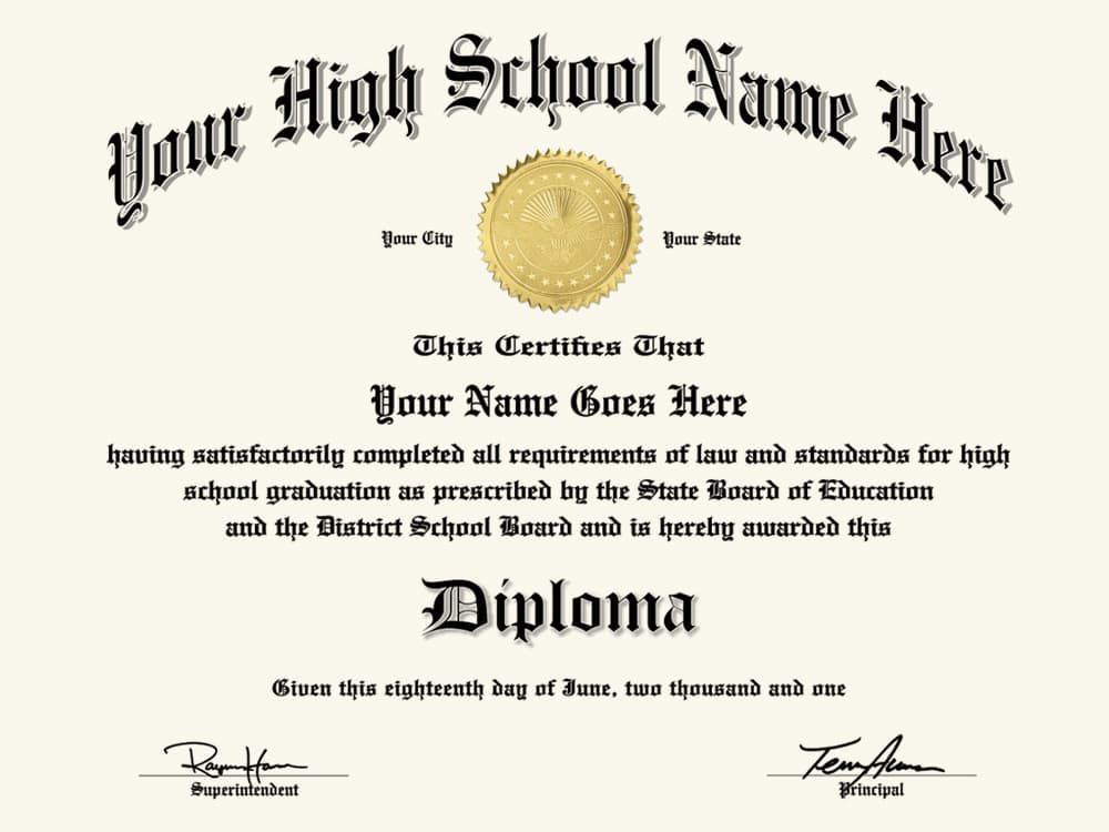 High School Diploma 2 – One Day Diplomas